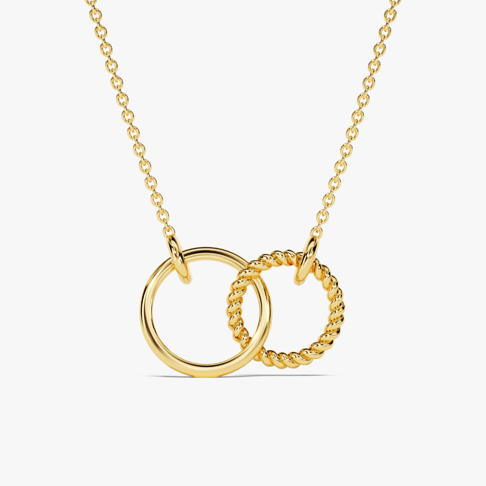 Double Circle Eternity Charm Necklace – Fancy Clarity