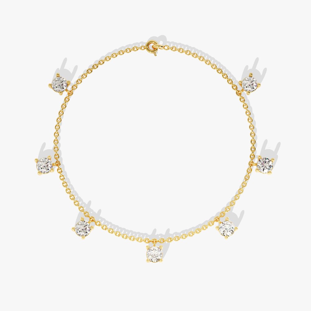 Floating Lab Grown Diamond Charm Bracelet – Fancy Clarity