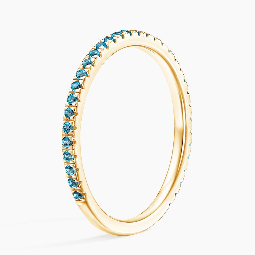 London Blue Topaz Three-Quarter Coverage Wedding Band - 1.4 mm – Fancy ...