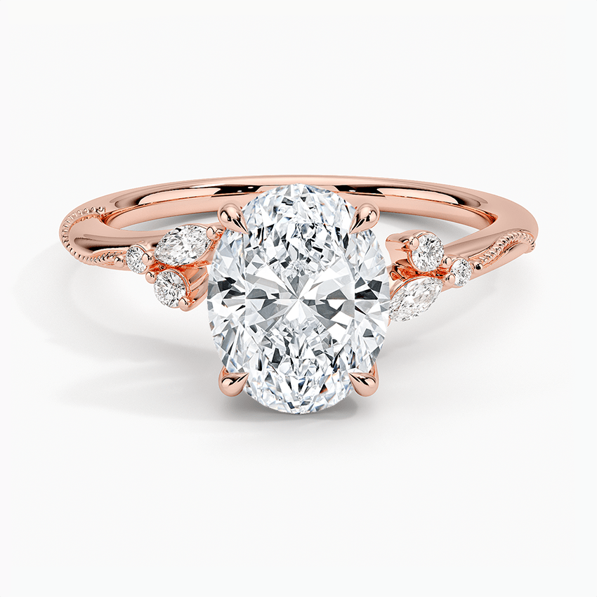 Oval Cut Floral-Inspired Engagement Ring – Fancy Clarity