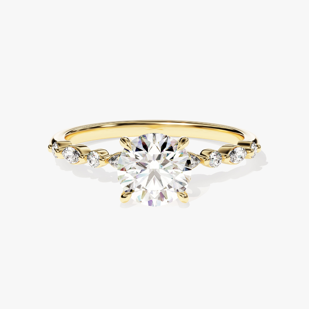 Versailles Half-Coverage Round Cut Moissanite Engagement Ring – Fancy ...