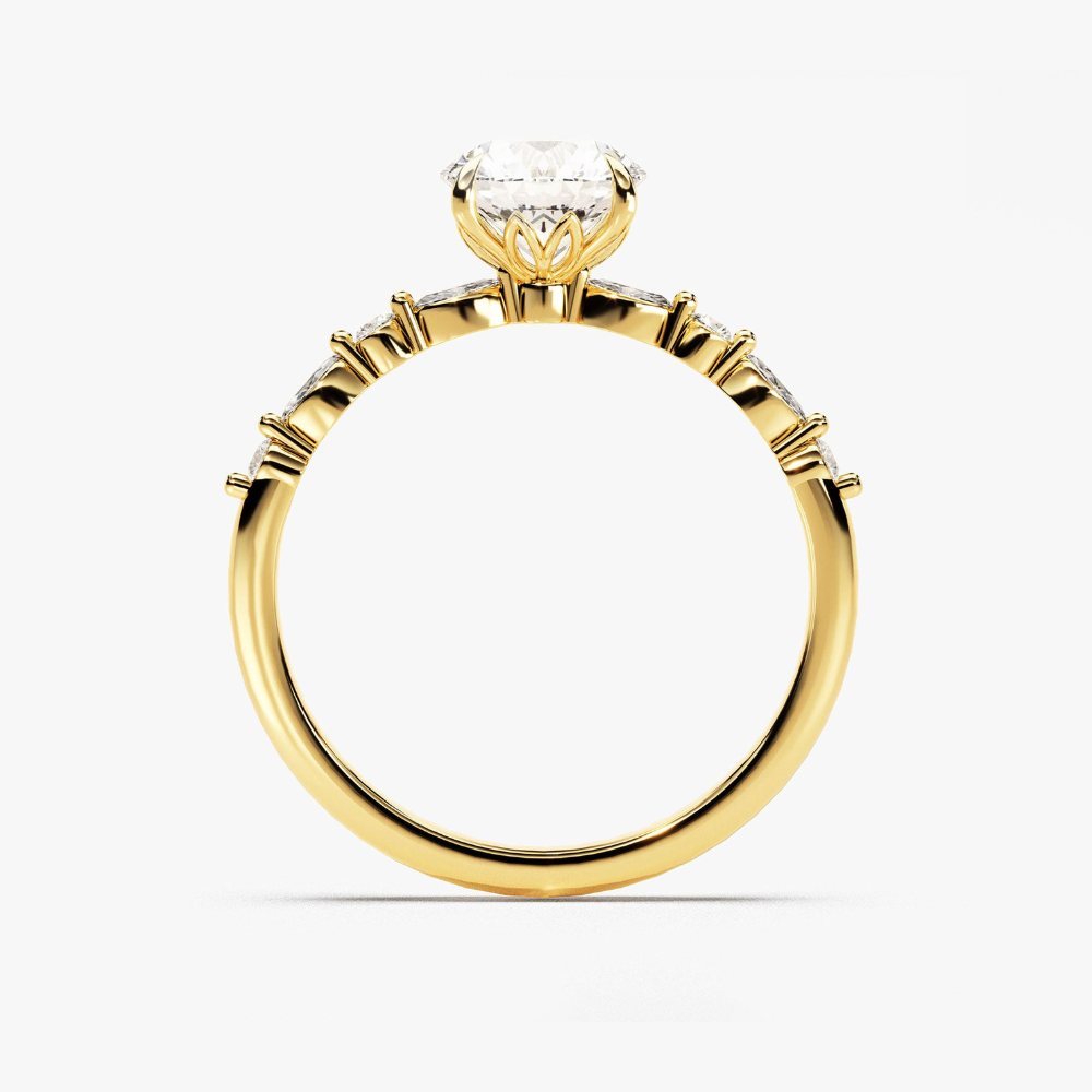 Versailles Half-Coverage Round Cut Moissanite Engagement Ring – Fancy ...
